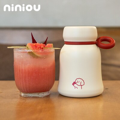 niniou周边丨小狗铃铛磨砂保温杯学生办公小巧mini可爱情侣水杯子