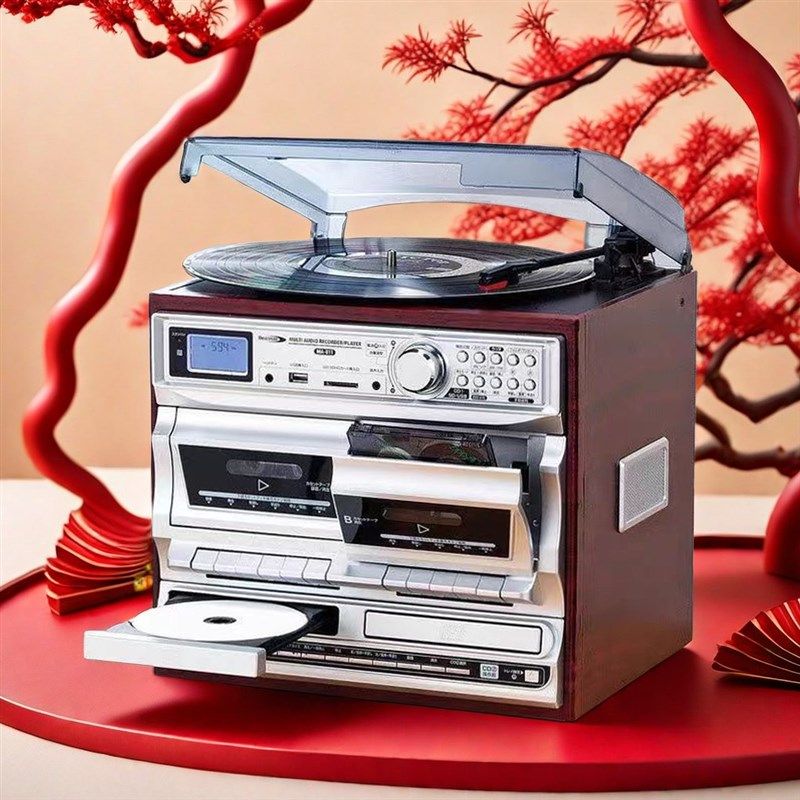 L留声机黑胶唱片机老式电唱机欧式收音机老复古一体机