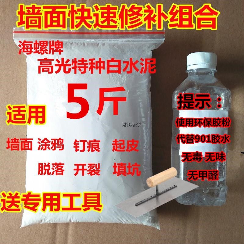 墙面修补墙洞修复 补墙膏 墙裂缝修补墙面翻新腻子粉 高光白水泥
