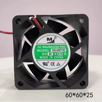 蒂森变频器风扇 YM2406PTS2 DC24V 0.13A 6CM 6025 电源散热风扇