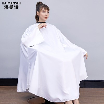 剪发围布带袖子美发店发型师剪头发理发围裙高档网红潮款定制logo