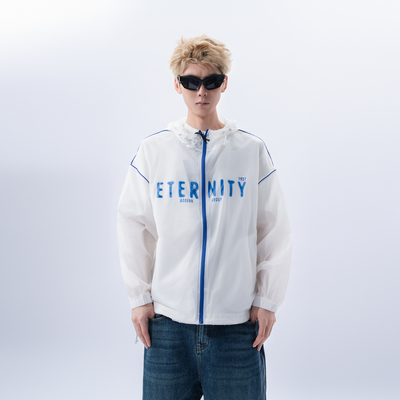 2025新款夏季防晒衣男款连帽薄款透气外套潮牌美式简约宽松百搭