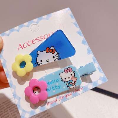 HD8470A025甜美可爱三角形kt猫发夹卡通少女百搭碎发侧边刘海夹女