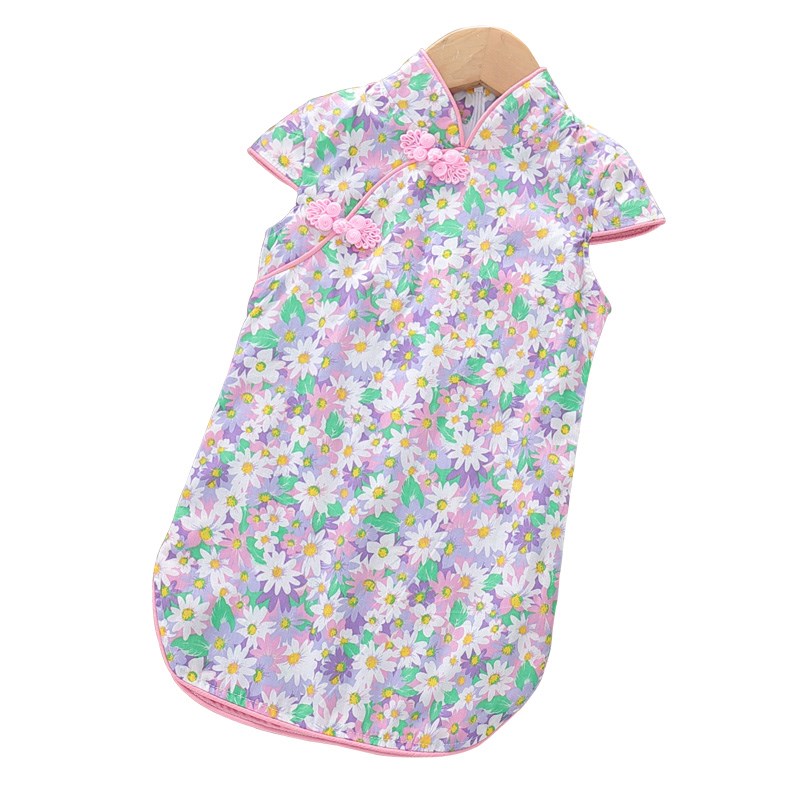 旗袍女童夏季国风女宝宝裙子夏装童装女孩连衣裙夏款儿童汉服唐装