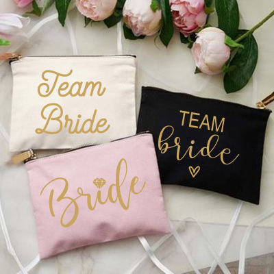 Team Bride Makeup Bag Bachelorette Party Cosmetic Bags Bride