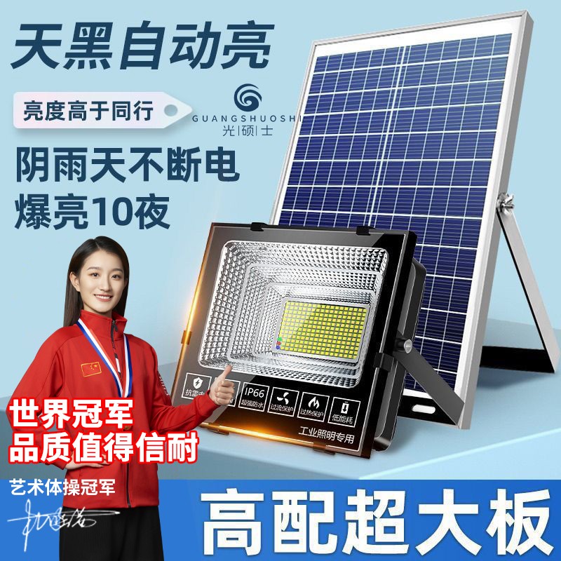 太阳能照明灯自动亮农村家用防水投光灯庭院太阳能太阳能路灯户外
