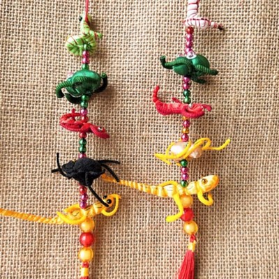 甘肃庆阳香包端午节传统老手艺五毒串串孩童床头祈福挂件