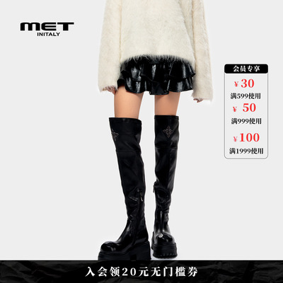 MET initaly麦特美式复古黑色半身裙女早春新款休闲百搭短裙