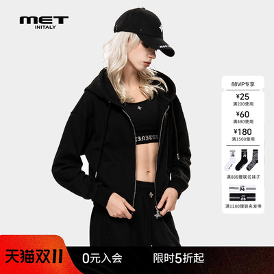 MET initaly麦特美式复古休闲短外套女早春新款休闲百搭上衣
