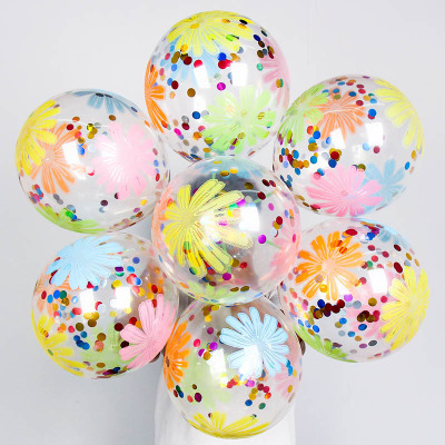 10pcs 12inch Gold Star Confetti Latex Balloons Glitter Clear