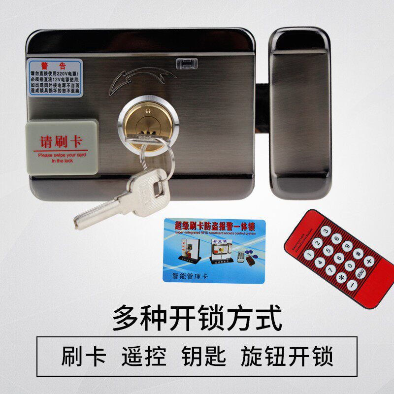 电控锁小区电子门禁锁家用电机锁单双头静音锁刷卡一体套装磁力锁