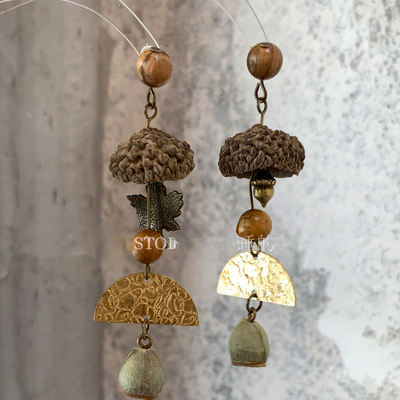 「松果集」纯银耳钉森系清新植物