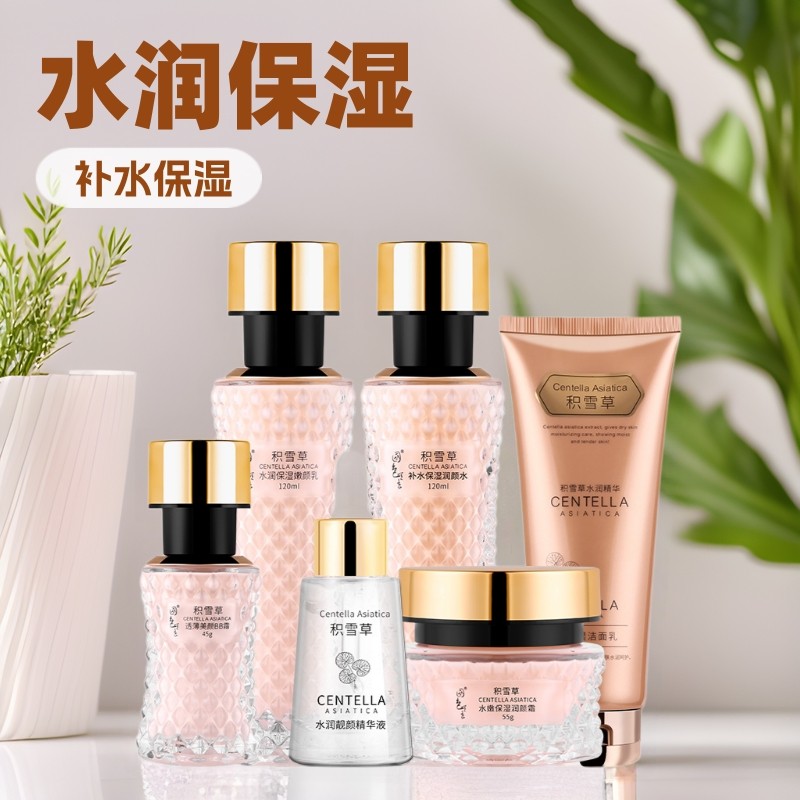 积雪草护肤品批发水乳套装正品补水面霜眼霜爽肤水面部化妆品全套 商品图