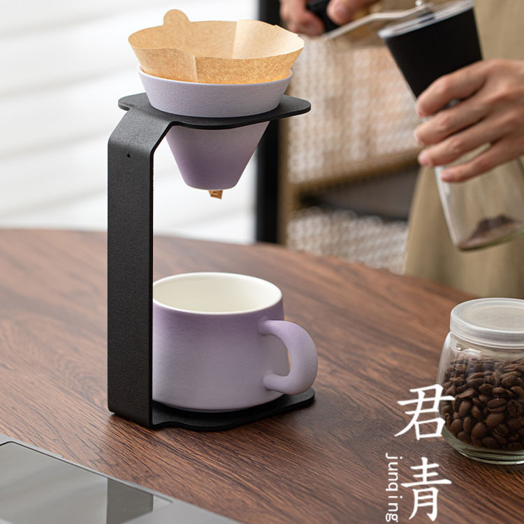 简约高颜值陶瓷咖啡杯小巧家用手冲过滤咖啡器具支架套装休闲办公