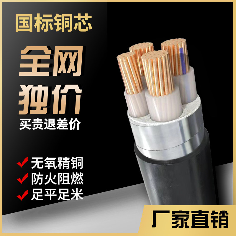 国标yjv电力电缆线2芯3芯4芯5芯10 16 25 35平方阻燃铜芯控制缆线