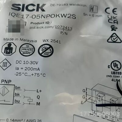 SICK西克近开关IQE17-05NPOKW2S 马来