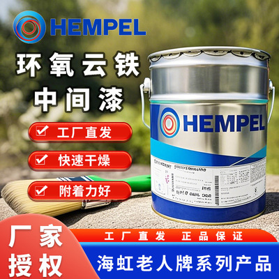 海虹老人牌油漆环氧云铁中间漆工程钢结构桥梁管道金属防腐锈涂料