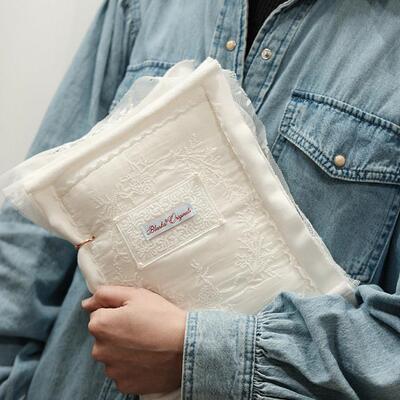 BlankLabel·法式浪漫风布面蕾丝拼贴手工A5手帐卡册书皮活页夹