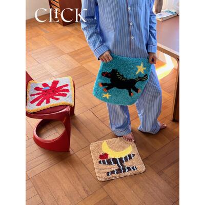 click星星太阳月亮小马秋冬屁股座垫久坐椅垫保暖柔软防滑簇绒