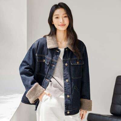 【昕怡专享】复古拼接牛仔外套女2025新款秋冬设计感高级