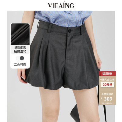 VIEA.ING薇迎商场同款花苞短裤女2026夏新款显瘦休闲裤小个子裤子