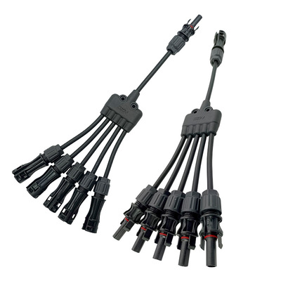 兼容MC4光伏5转1连接器PPE材质接头公母对插转接头IEC认证