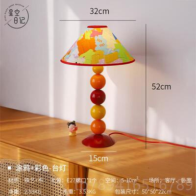 高档vintge台头灯 北复古设计卧室床灯客厅欧氛围灯a中古油画艺术