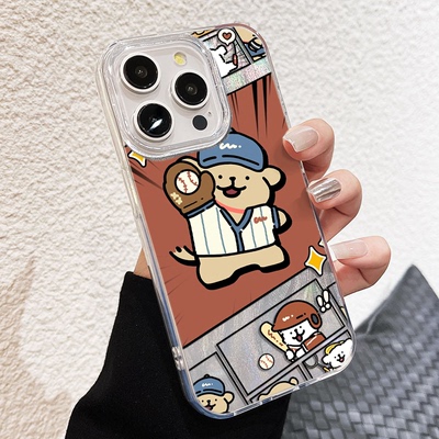 VIVOs20棒球小狗16promax手机壳苹果12硬15plus羽纱iPhone14适用OPPOreno13可爱华为mate70卡通VIVOiQOOneo10