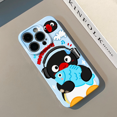 适用iPhone15硬OPPOReno14菲林12雪地pingu企鹅VIVOS30PROMINI卡通苹果16e手机壳13promax华为P80Ultra可爱a5