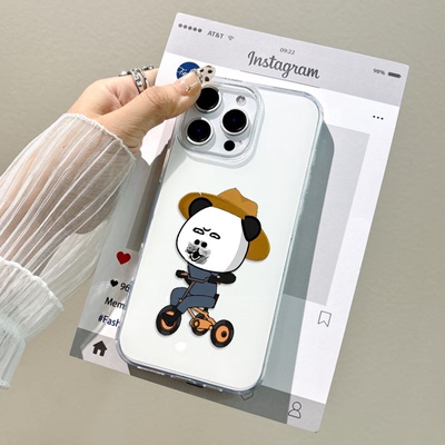 搞怪虾仁骑车稀奇古怪OPPOK13TURBOPRO苹果17大孔16plus手机壳带挂绳iPhone15pm适用硬12ProMax新款iQOOneo10