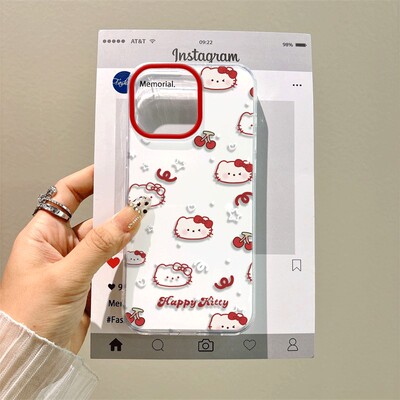 荣耀300少女心iPhone16e硬14promax手机壳带挂绳13适用15plus大孔苹果12樱桃kt猫华为mate70卡通VIVOs20ins风