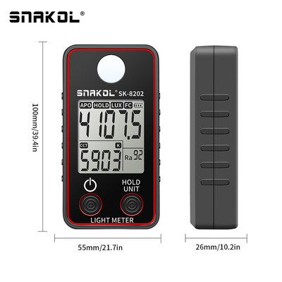精选斯耐科SK-8202色温数字照度计显色指数LED灯便携式高精度照度