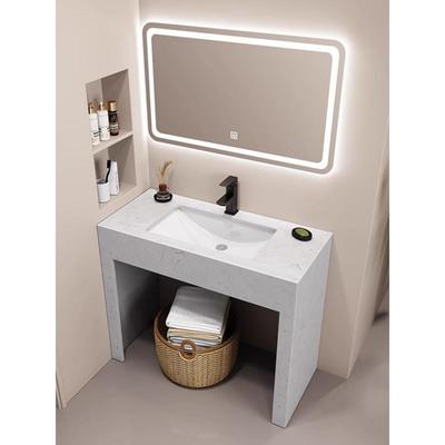 免打孔公共大理石立柱洗漱台卫生间台上盆落地式洗手盆酒店洗脸盆