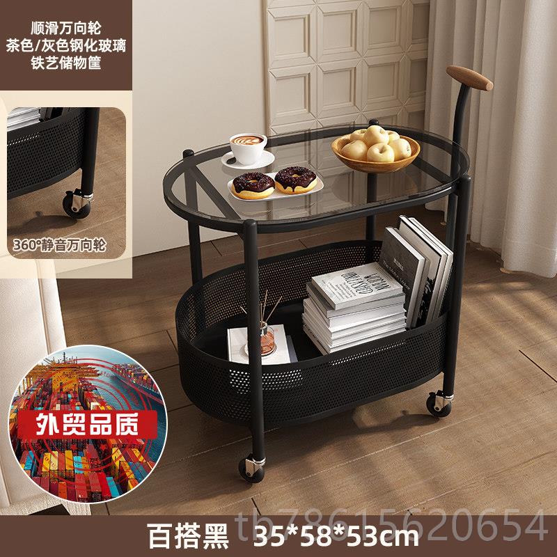高档覆古中古风可高沙发边几阳台小茶桌级床头侧移边柜小茶几动小