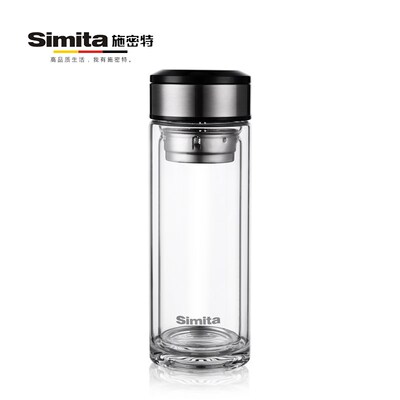 施密特双层玻璃杯便携泡茶家用水杯子男女大容量加厚车载茶杯水杯