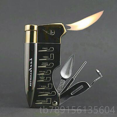 高档斗用打火机PIPELI带工具 烟专刀 压棒 通N针适烟合点石楠木烟