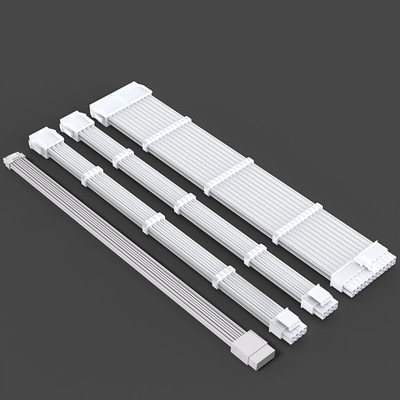 4条装 尼龙编织网主板24PIN CPU8PIN 显卡16PIN 30cm电脑延长线