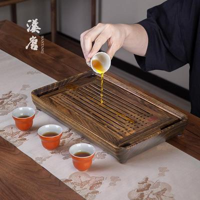 汉唐实木茶盘客厅2025新款家用茶台干泡台茶托 托盘功夫茶具套组