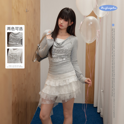 UNIFREEPLUS大码复古长袖T恤