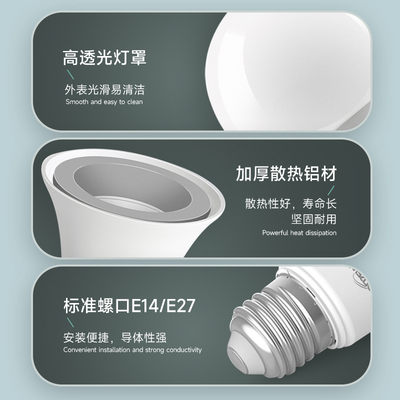精选LED吊灯E14E27螺口全光谱高显RA97低蓝光无频闪2700K3500K蜡