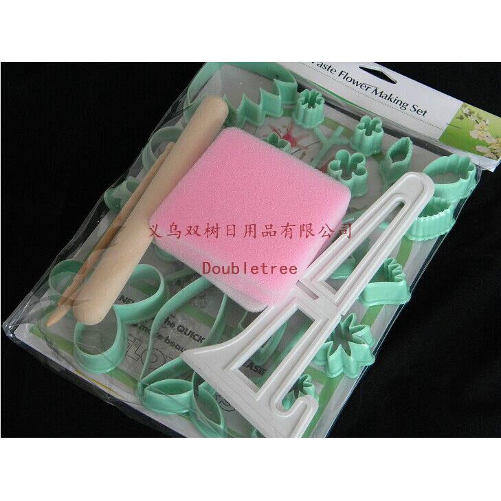 翻糖蛋糕工具 32翻糖花制作工具套装(带书) 切模 现货精装
