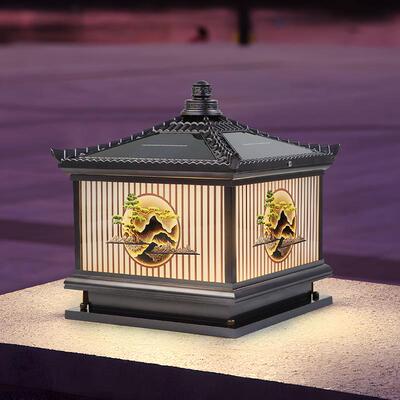 太阳能户外防水柱头灯别墅花园景观庭院灯围墙大门柱灯围栏柱子灯