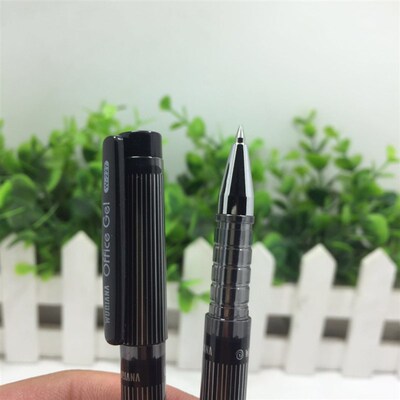 五千年w-227 办公专用中性笔个性条纹笔杆签字笔水笔碳素笔 0.5mm