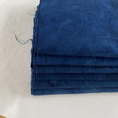 植物染 蓝染手织布 老土布 面料diy全棉一布两色