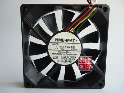 日本 NMB 8015 8CM 变频器设备风扇 24V 0.09A 3106KL-05W-B39