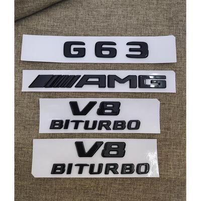 g级改装G500黑色汽车标志g63型Amg汽车标志备胎后尾标志V8Biturbo