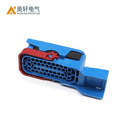 284366-4 汽车连接器国产40孔蓝色线束端接插件插头护套 284362-4