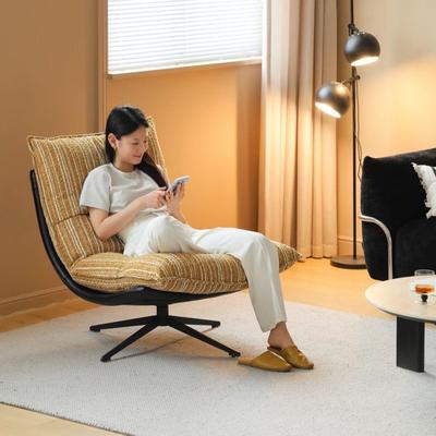 意式轻奢北欧风单人休闲沙发椅客厅阳台接待洽谈椅子可旋转懒人椅