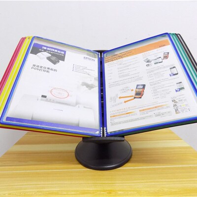 A410页壁挂式台式资料展示架 页面展示架 翻页文件架 黑色文件夹