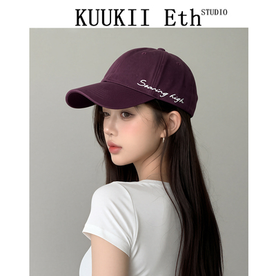KUKI&ETH韩系大头围棒球帽女新款百搭宽帽檐帽子遮阳鸭舌帽男款